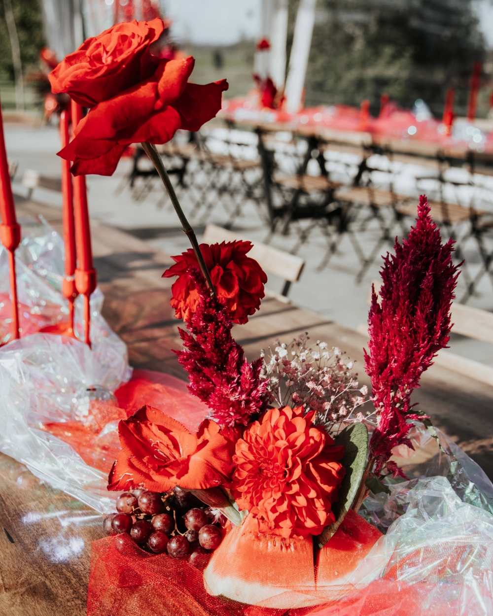 Bright & Modern Red Styling ideas With "The Red Party" - Polka Dot Wedding