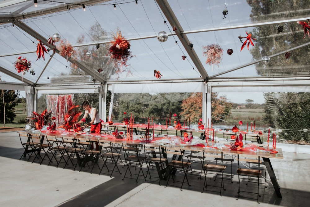 Bright & Modern Red Styling ideas With "The Red Party" - Polka Dot Wedding