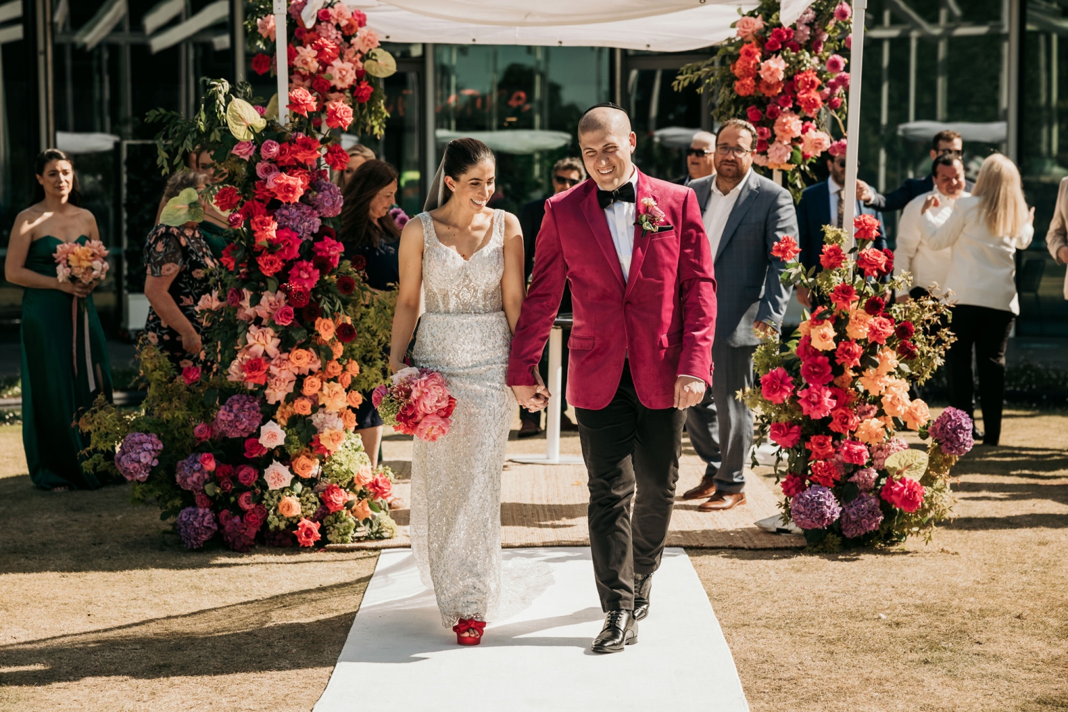 Colourful Jewish Wedding at The Calyx - Polka Dot Wedding